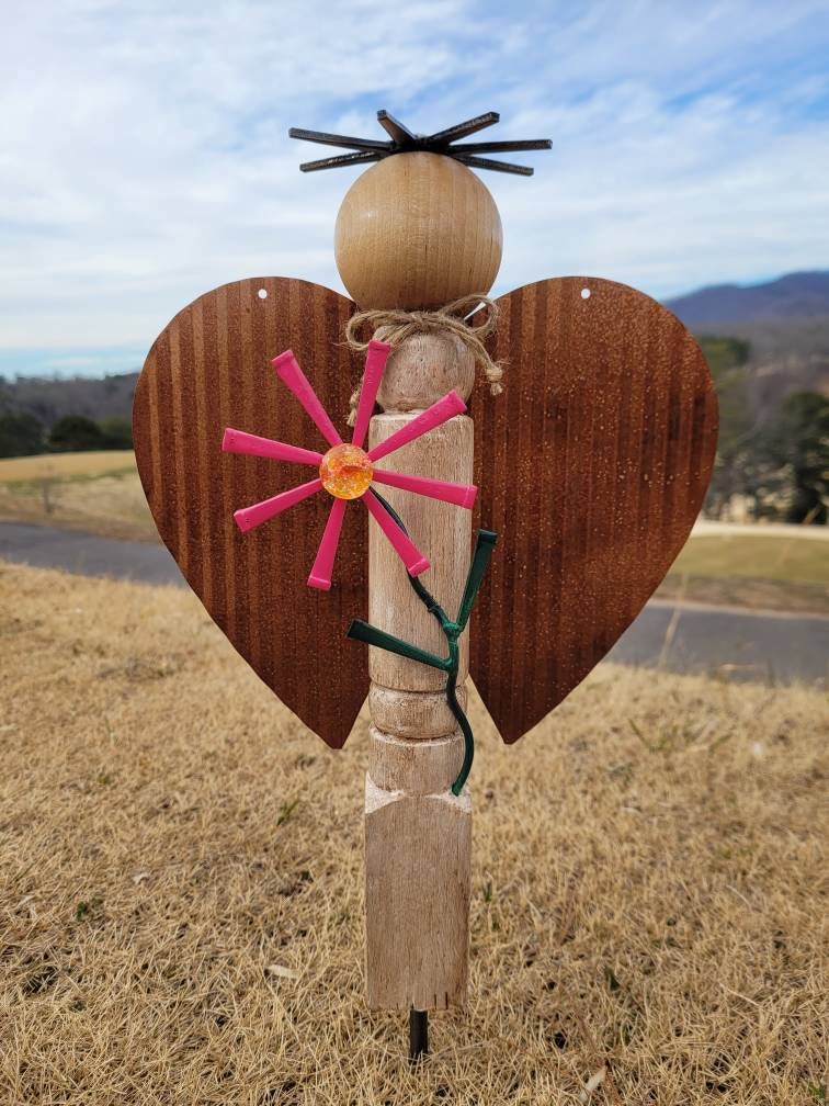 Garden Angel Angel Yard Art Angel Garden Stake Antique | Etsy