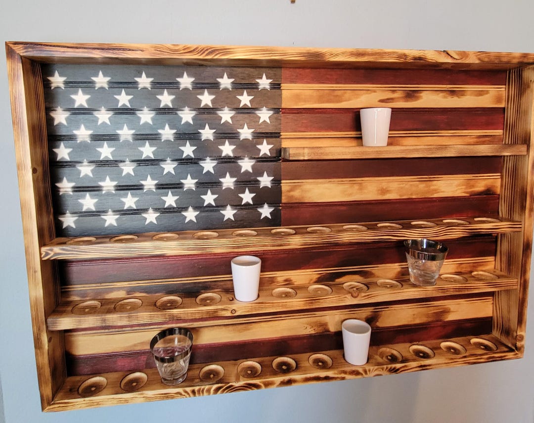 American Flag Shot Glass Display - FREE SHIPPING! - Etsy
