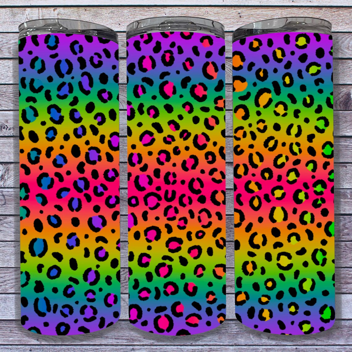 Rainbow Contrast Leopard Print Design Sublimation or - Etsy