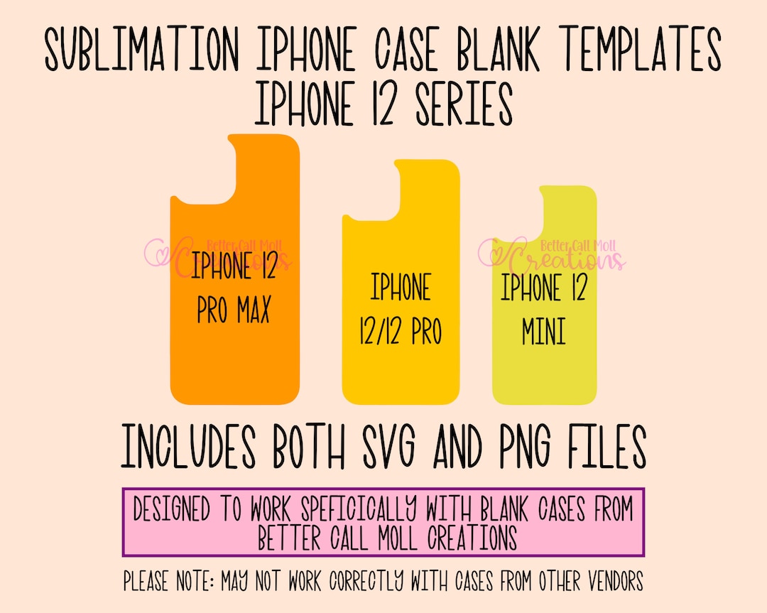 Templates for Sublimation Blank iPhone 12 Series Cases Digital ...