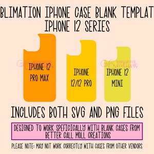 Templates for Sublimation Blank iPhone 12 Series Cases Digital ...