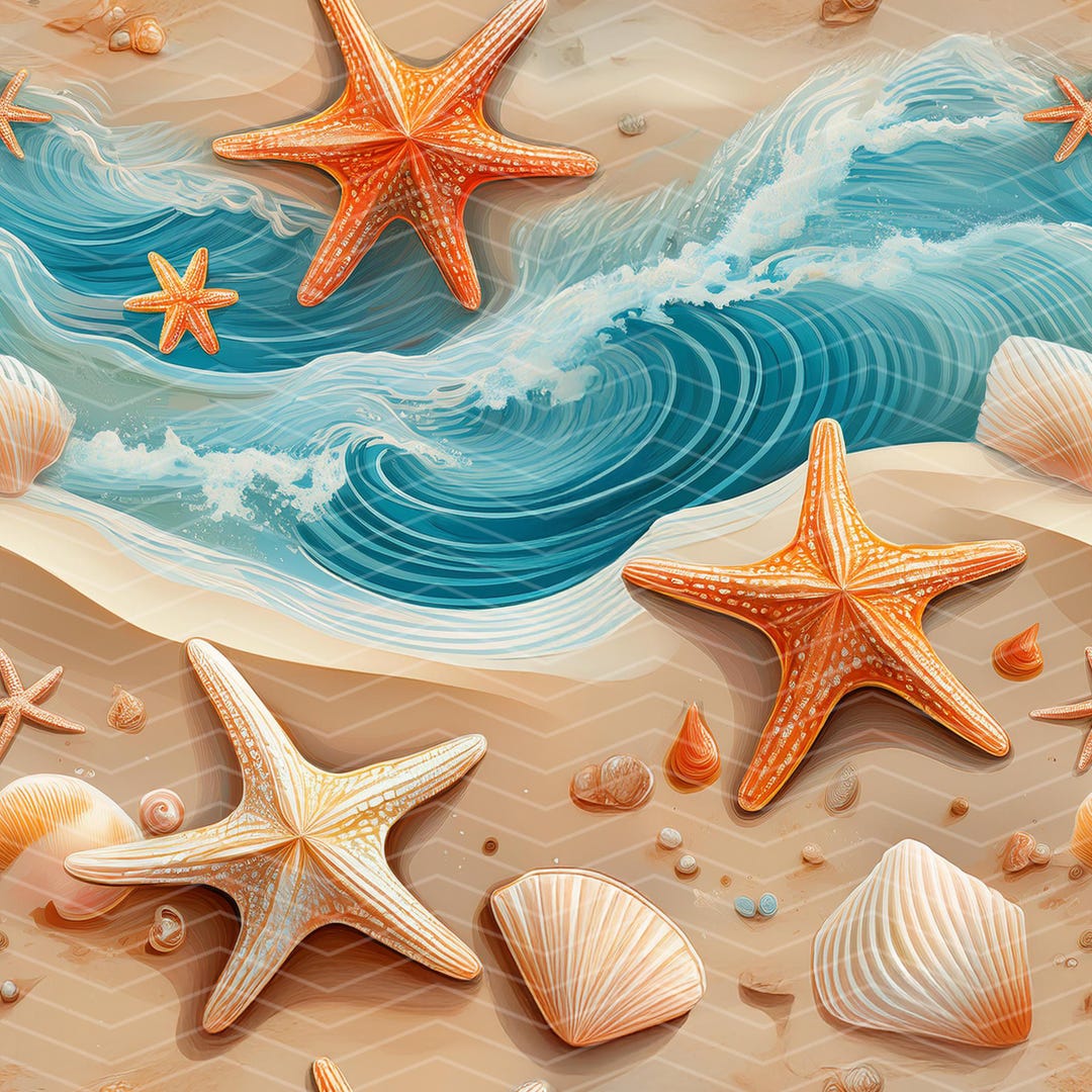 Beach 1 Seamless Pattern PNG | Digital Download - Etsy