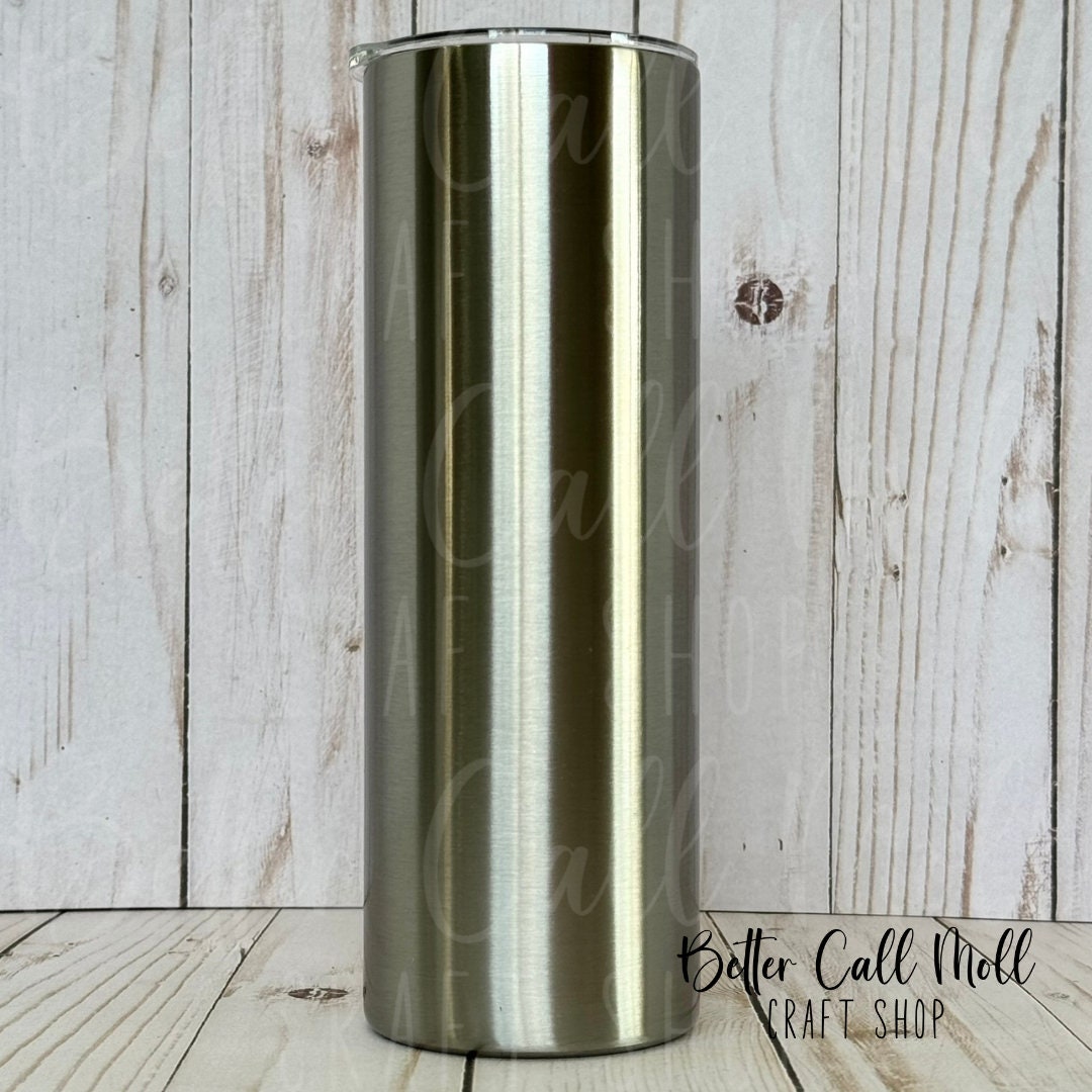 20oz Metallic Silver Skinny Sublimation Tumbler - Etsy