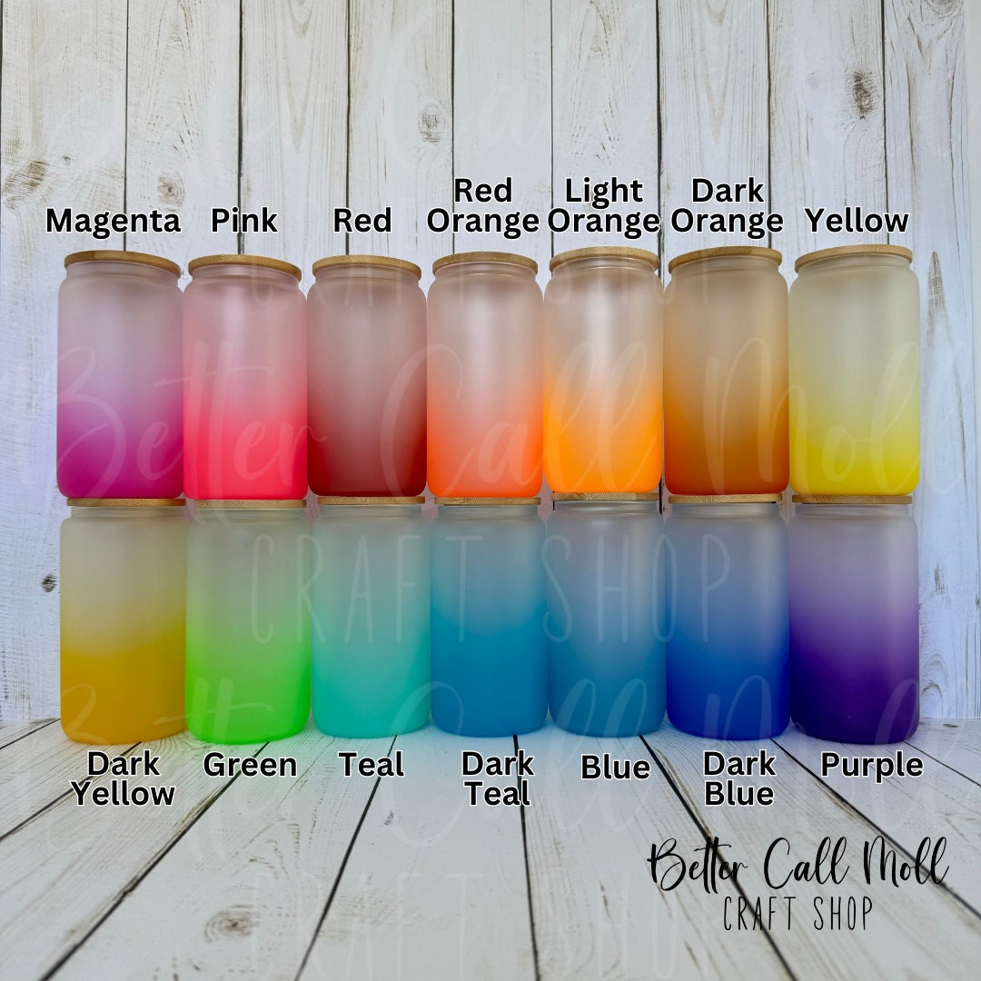 16oz Frosted Ombre Glass Sublimation Tumbler - Etsy