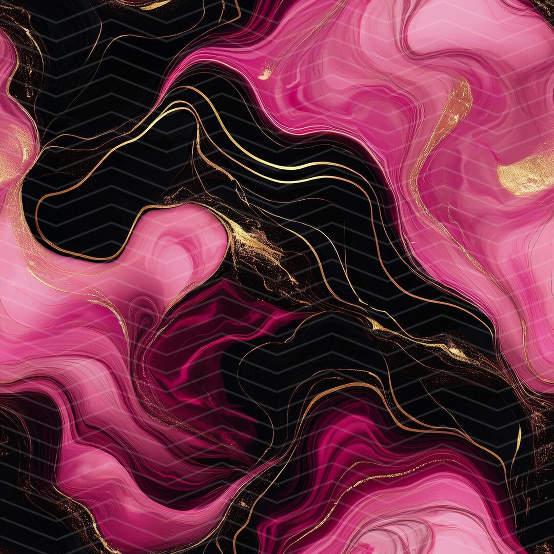 Pink, Black, and Gold Marble 2 Seamless Pattern PNG | Digital Download ...
