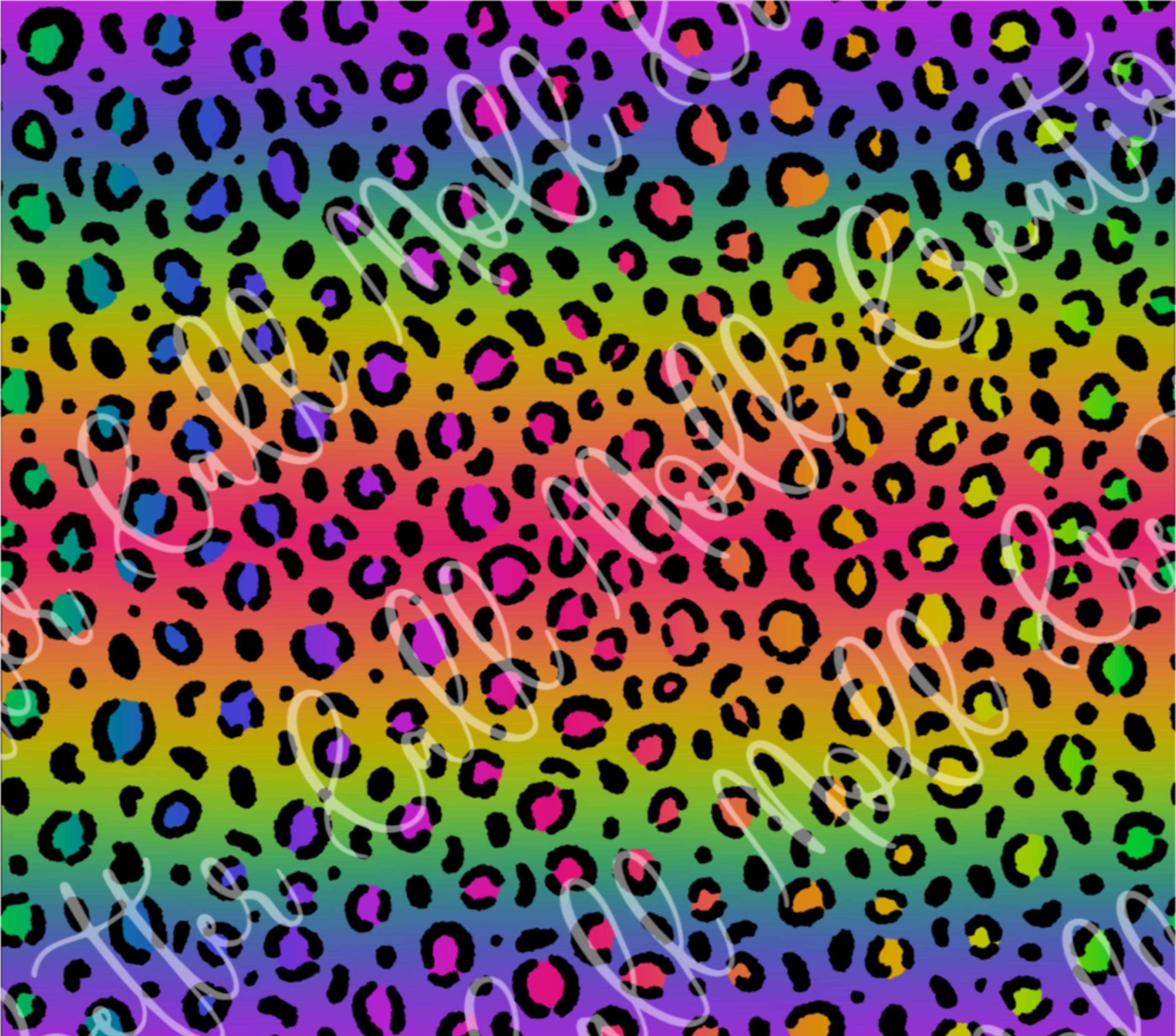 Rainbow Contrast Leopard Print Design Sublimation or - Etsy