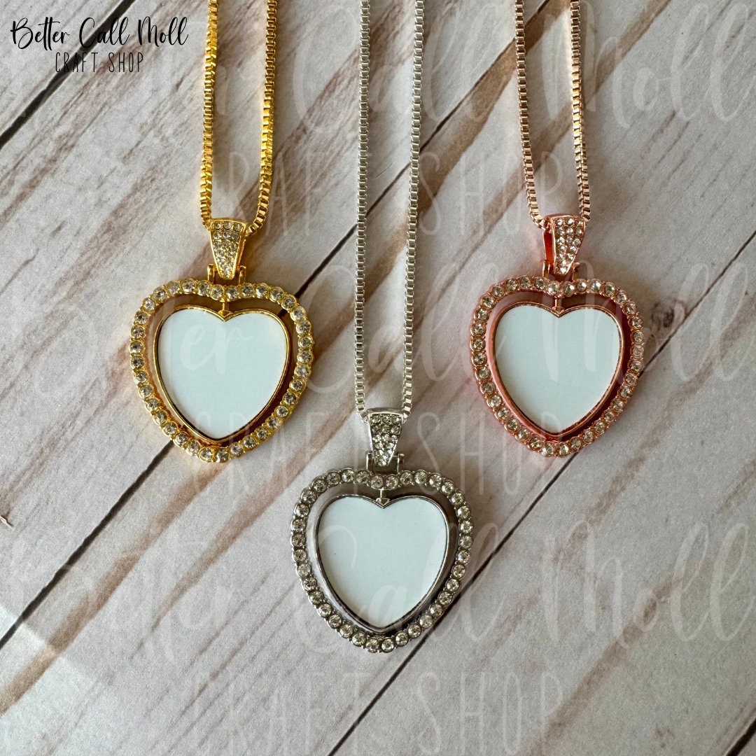 Rotating Heart Necklace Sublimation Blank - Etsy