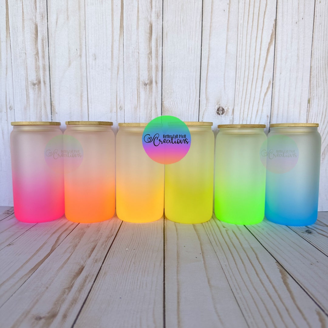 16oz Frosted Ombre Glass Sublimation Tumbler - Etsy
