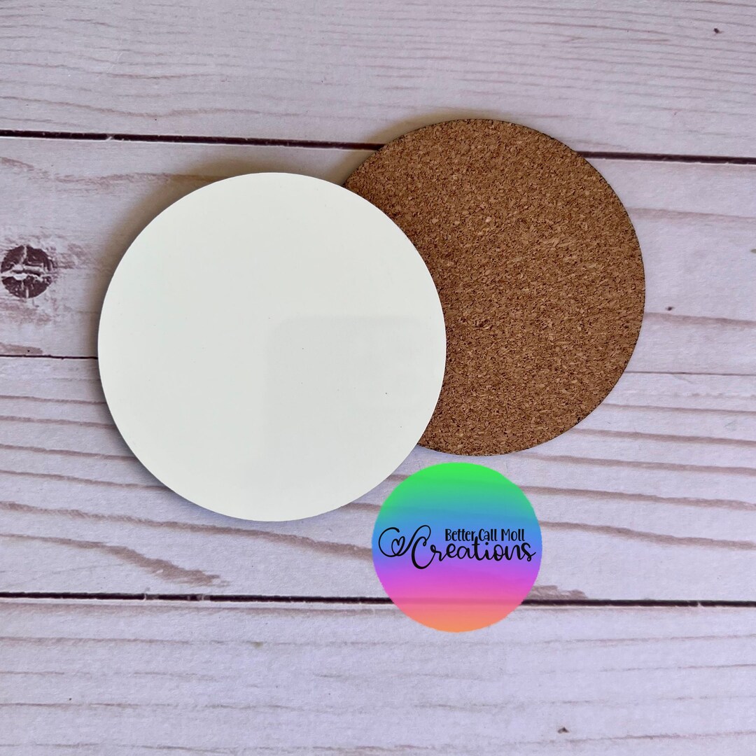 Set of 2 Round MDF Coaster Sublimation Blanks - Etsy