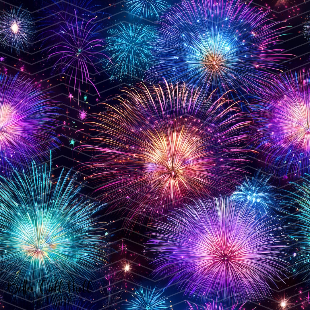 Fireworks 1 Seamless Pattern PNG | Digital Download - Etsy