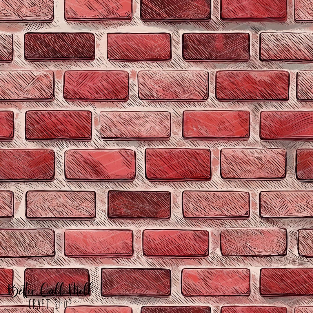 Red Bricks 2 Seamless Pattern PNG | Digital Download - Etsy
