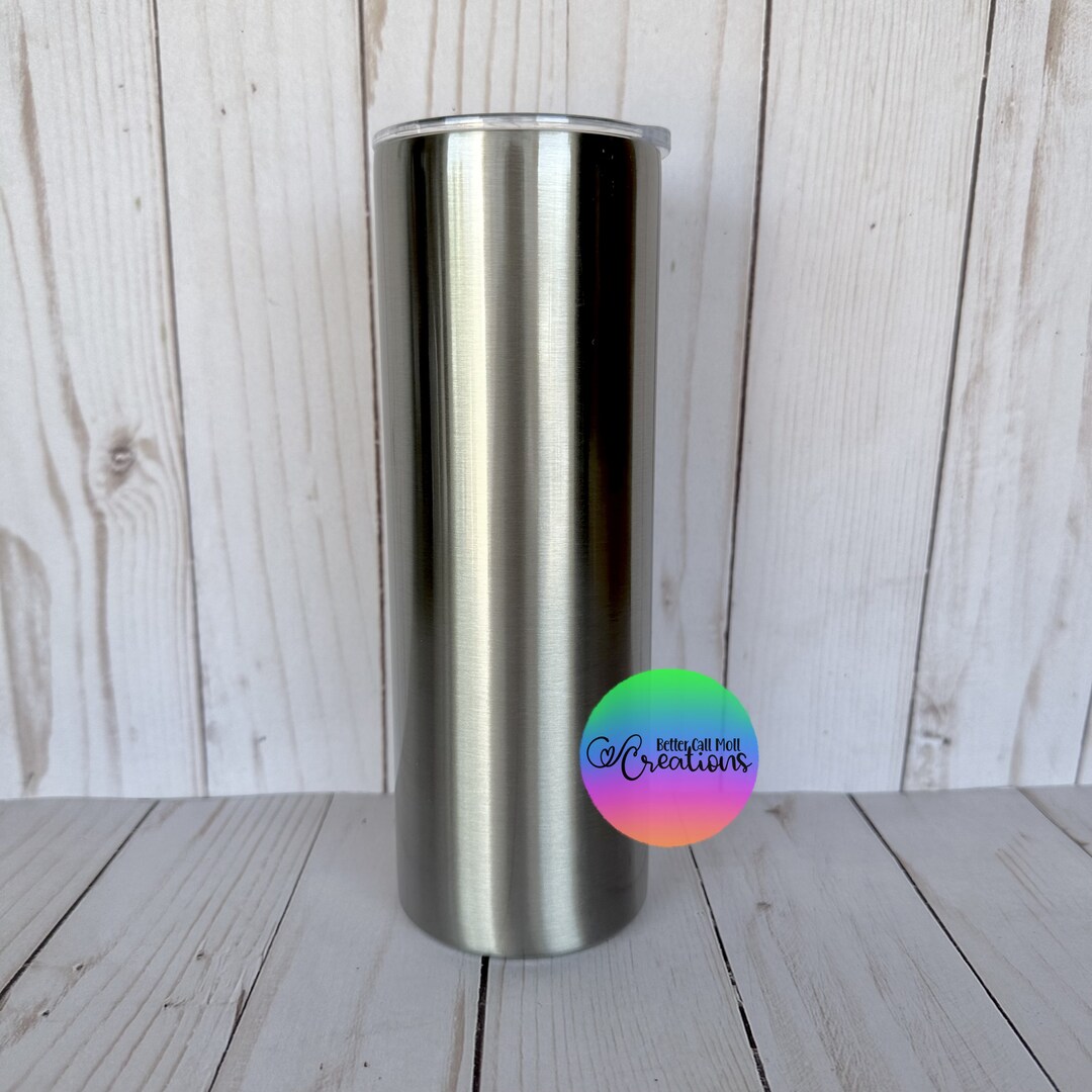 20oz Metallic Silver Skinny Sublimation Tumbler - Etsy