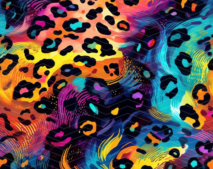 Colorful Leopard Spots Background Digital Paper / Digital Png Download ...
