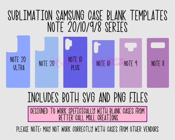 Templates for Sublimation Blank Samsung Note 20/10/9/8 Series - Etsy