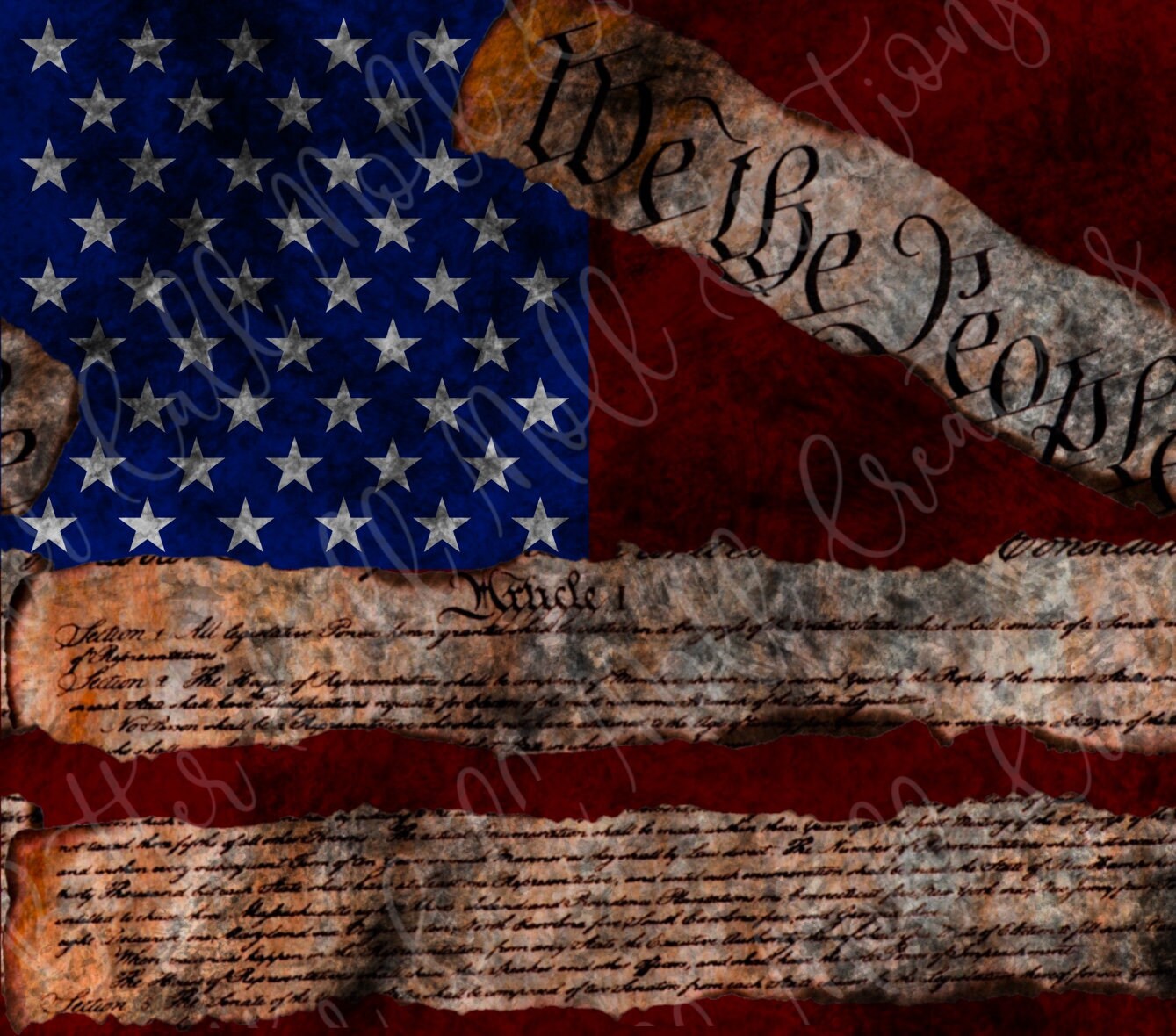 We the People Constitution American Flag Distressed Design - Etsy