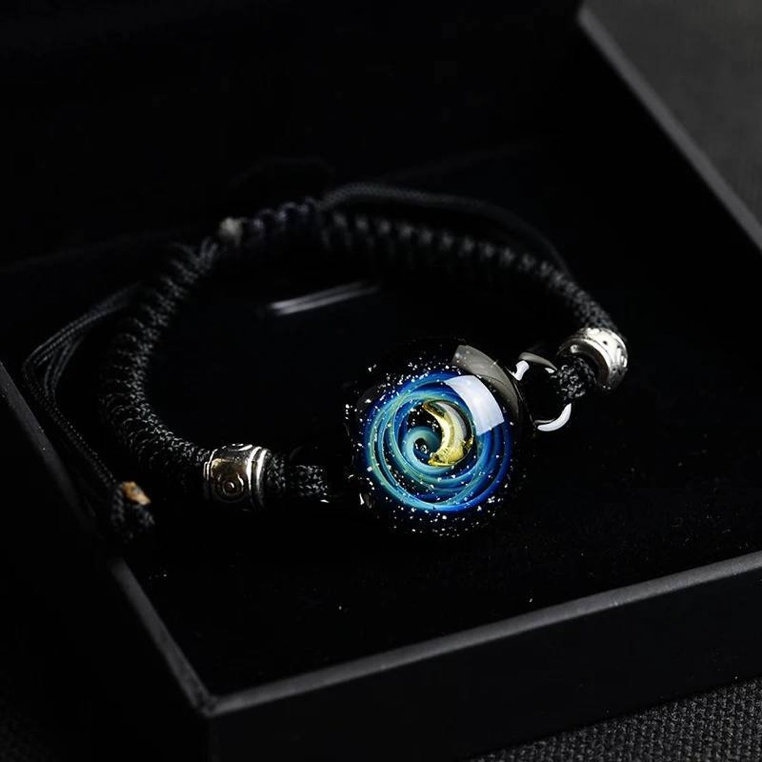Halbmond Gelb Mond Glas Armband Spirale Galaxie Bangel - Etsy.de