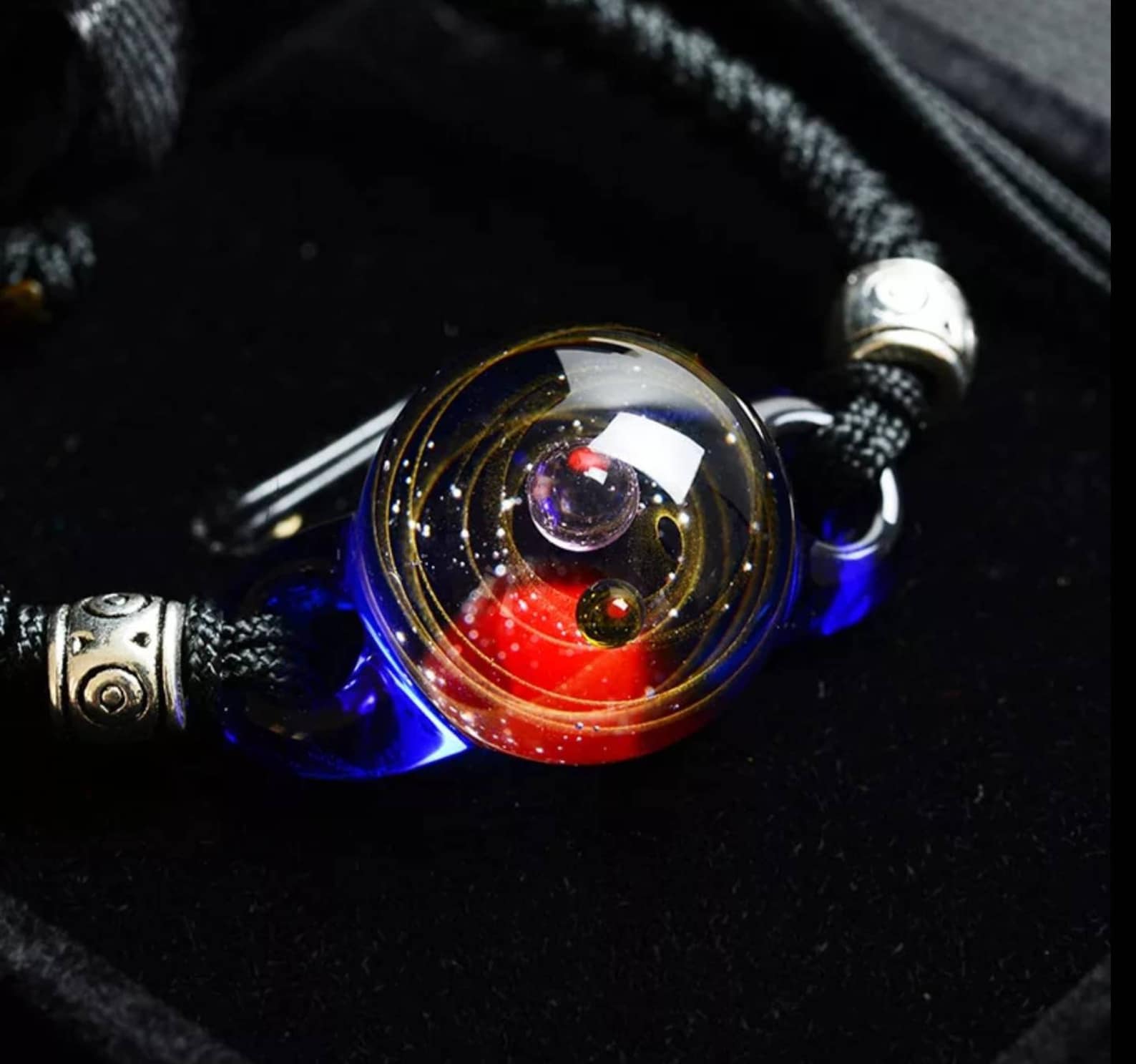 Dark Nebula Galaxy Glass Bracelet, Glass Lampwork Universe Bangel ...