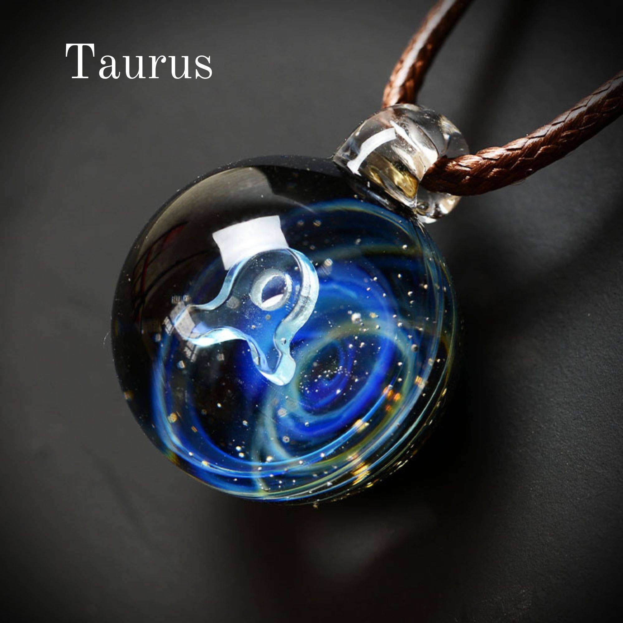 Leo Sign Constellation Glass Pendant, Glass Blown Zodiac Star Necklace ...