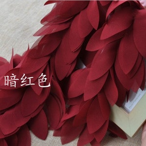 Black 3D Ruffled Fabric Trim Green Ruffle Trim Chiffon Fabric | Etsy UK