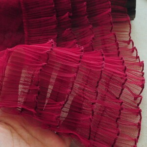 5 Layers 3D Ruffled Fabric Trim, Tulle Ruffle Trim Mesh Fabric Trimming ...