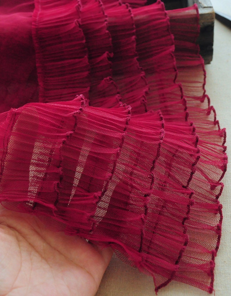 5 Layers 3D Ruffled Fabric Trim Tulle Ruffle Trim Mesh Fabric | Etsy