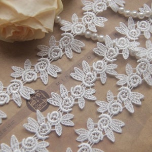 Off White Rose Lace Trim, Thin Lace Floral Mofit Lace Trimming, Bridal ...