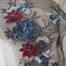 3D Floral Lace Applique Red Blue Mix Colors Floral Motif 3D - Etsy