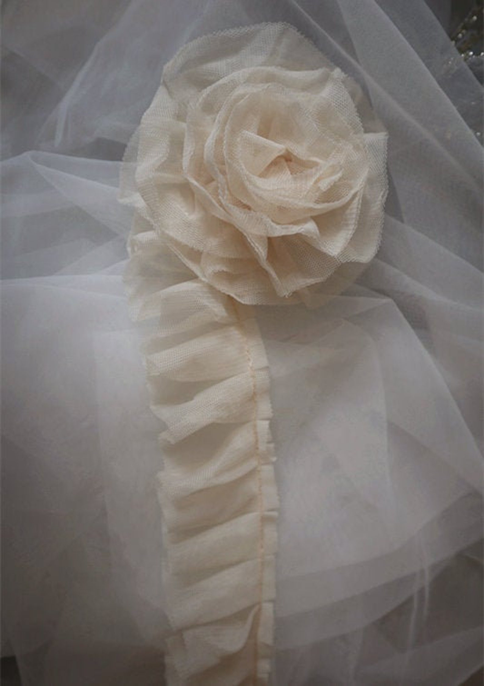 3D Ruffled Fabric Trim Ivory Cream Ruffle Trim Mesh Fabric - Etsy