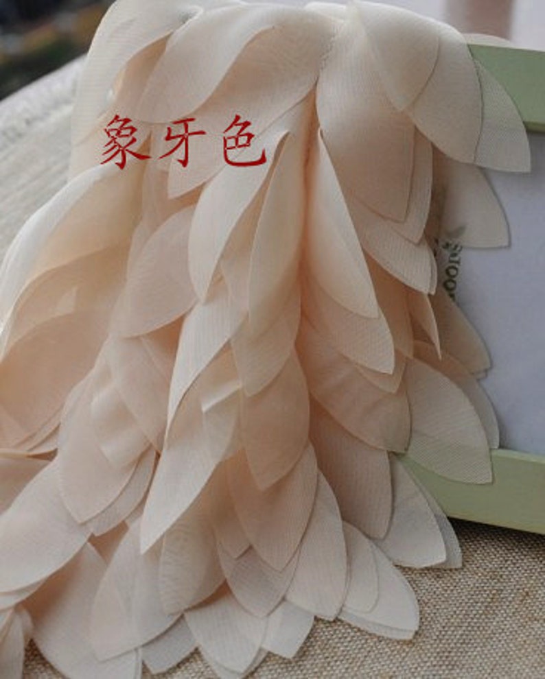 Black 3D Ruffled Fabric Trim Green Ruffle Trim Chiffon Fabric | Etsy UK