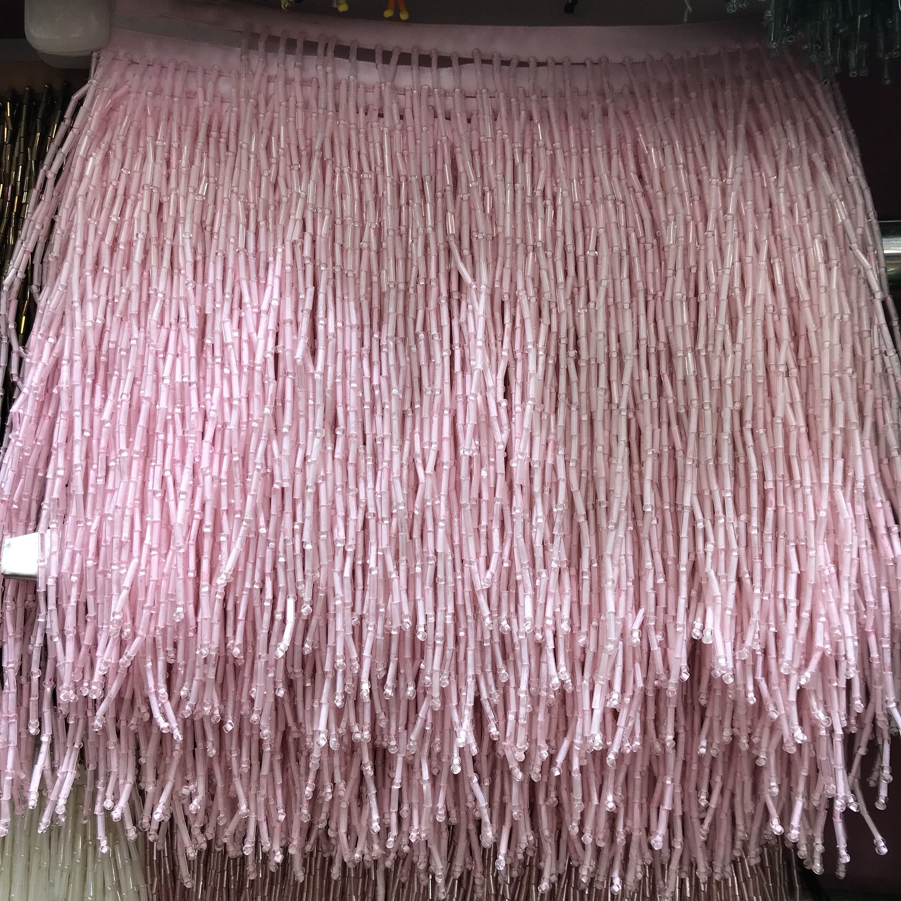 Light Pink Crystal Tassel Trim Beaded Fringe Tassel 15cm Etsy