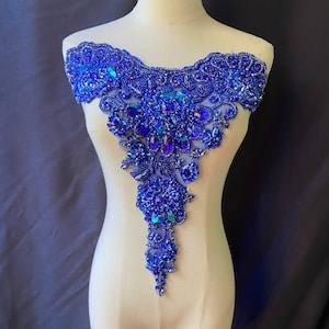 Exquisite Pink Rhinestone Applique, Gold Bodice Lace Necline Applique ...