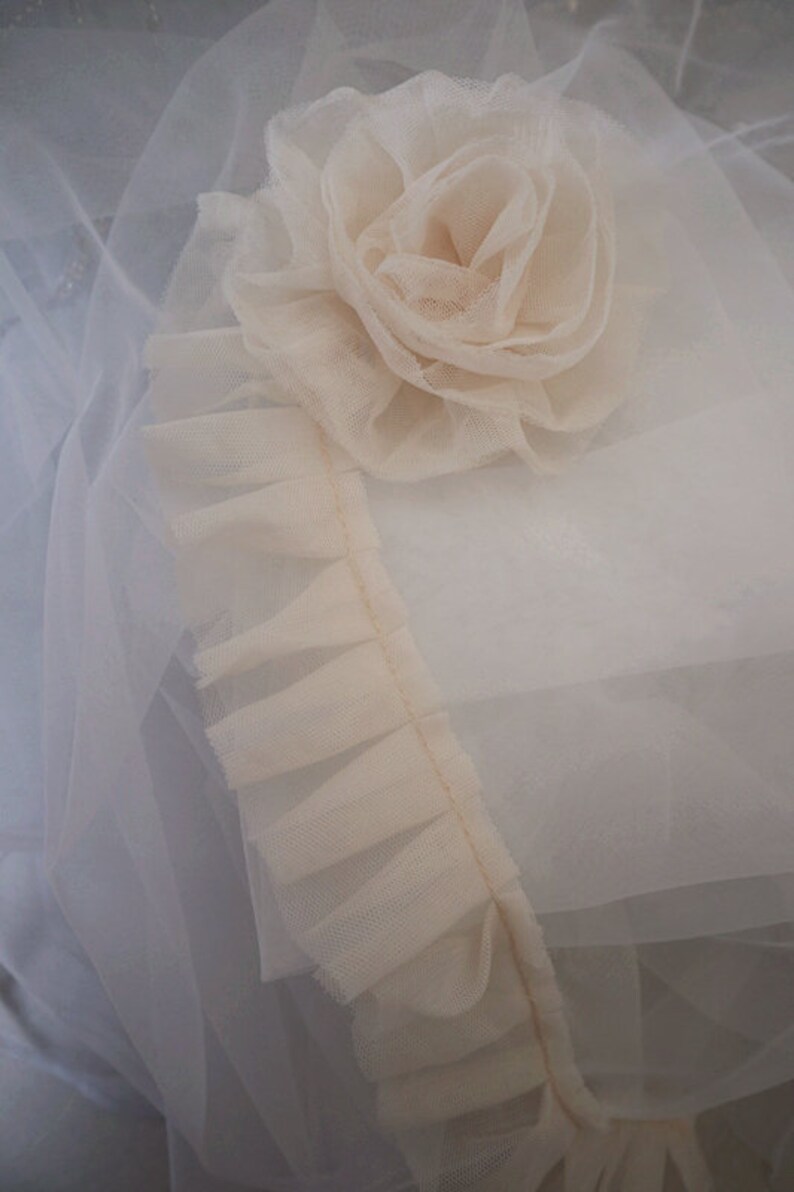 3D Ruffled Fabric Trim Ivory Cream Ruffle Trim Mesh Fabric - Etsy