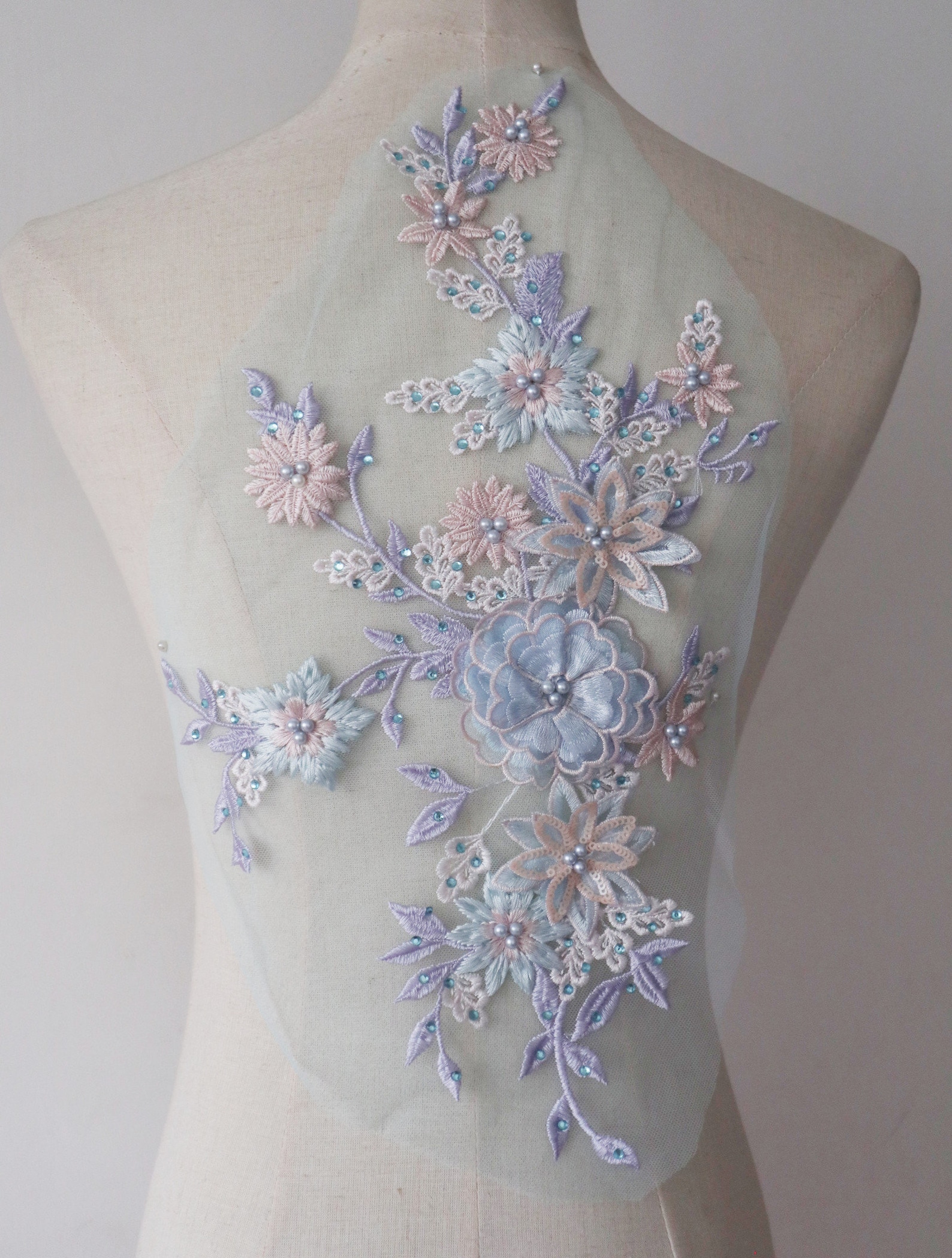 3D Floral Lace Applique Mix Colors Floral Motif 3D Applique | Etsy