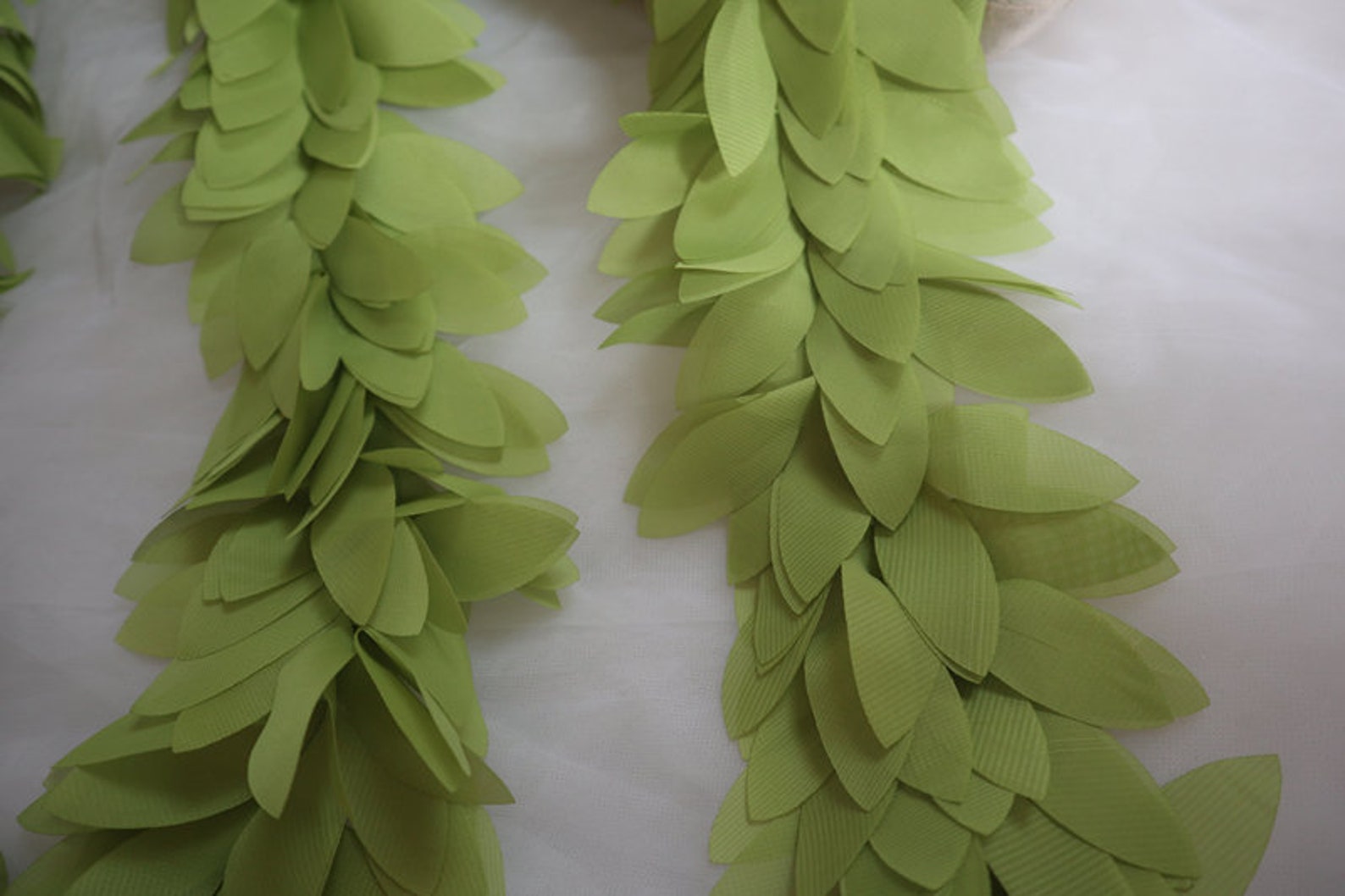 Black 3D Ruffled Fabric Trim Green Ruffle Trim Chiffon Fabric | Etsy UK