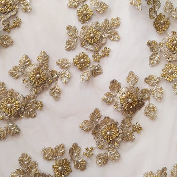 Gold Lace Fabric - Etsy