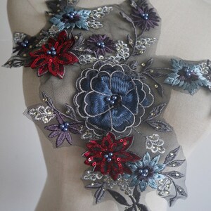 Exquisite 3D Applique, Quality Lace Mix Colors Floral Motif Lace ...