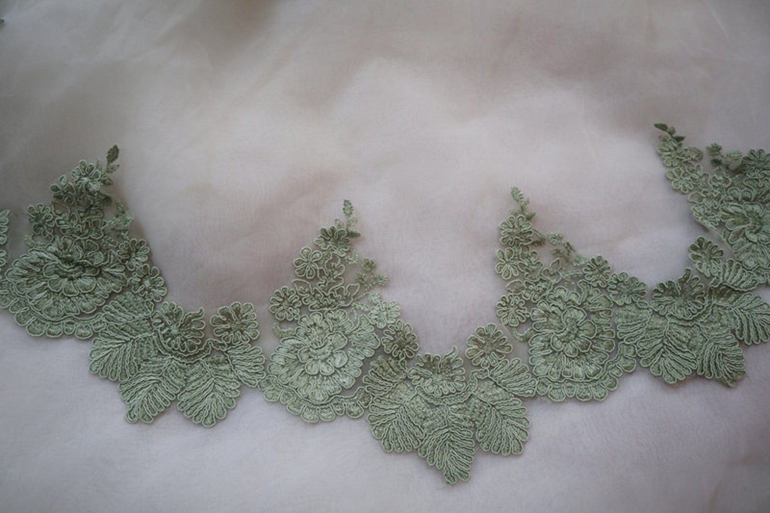 Green Cord Embroidered Lace Trim Lace Applique Super Bridal - Etsy