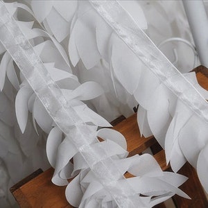 Black 3D Ruffled Fabric Trim Green Ruffle Trim Chiffon Fabric | Etsy UK