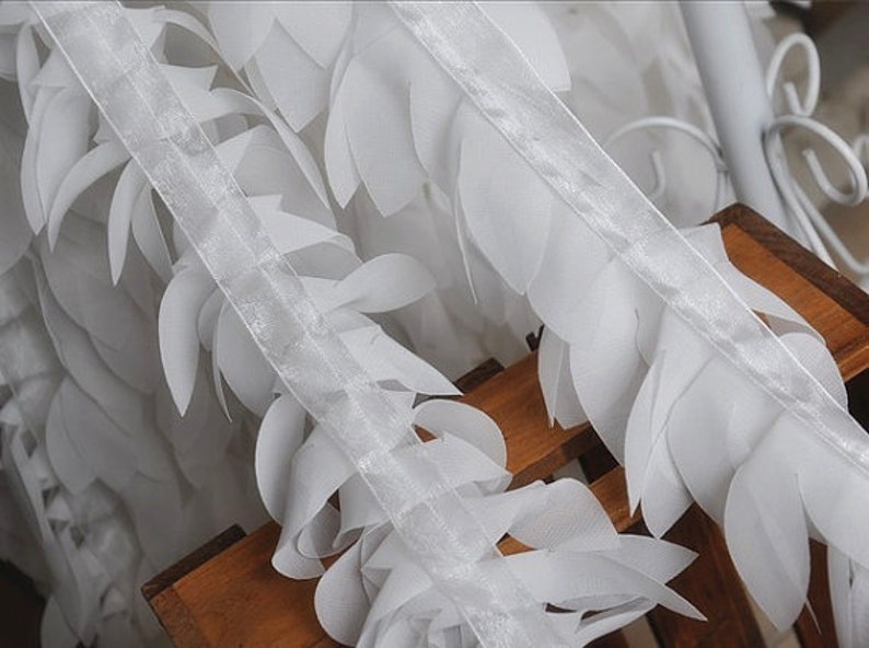 Black 3D ruffled fabric trim green ruffle trim chiffon fabric | Etsy