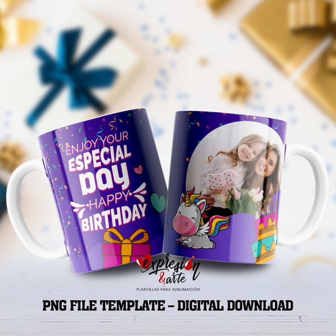 Happy Birthday Mug Template Birthday Celebration Mug - Etsy