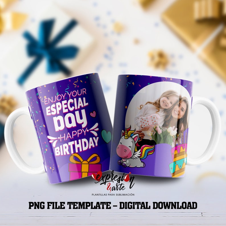 Happy Birthday Mug Template Birthday Celebration Mug - Etsy