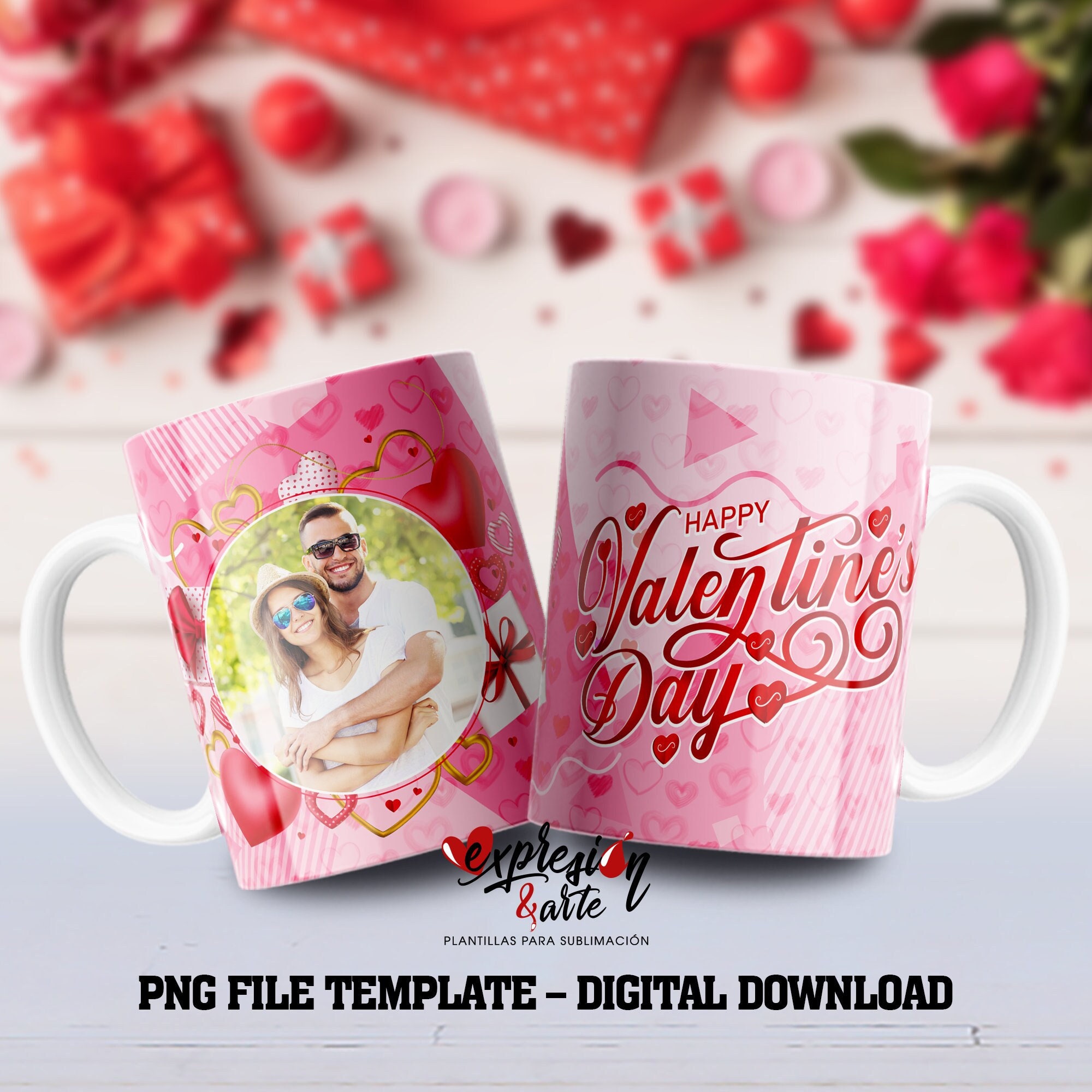 Valentines Day PNG Mug Design Template Valentines Day Mug - Etsy