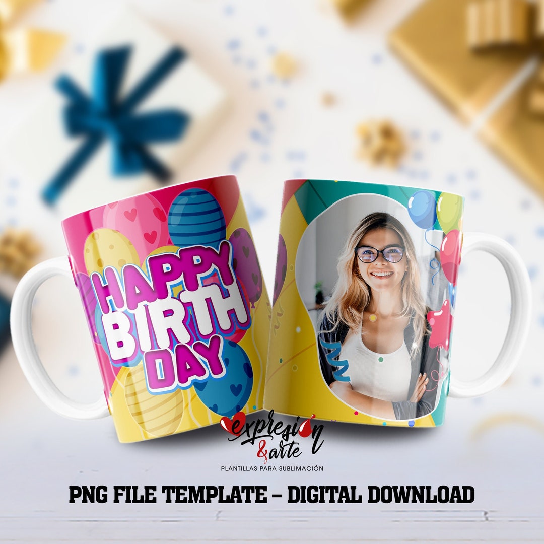 Happy Birthday Mug Template Birthday Celebration Mug - Etsy