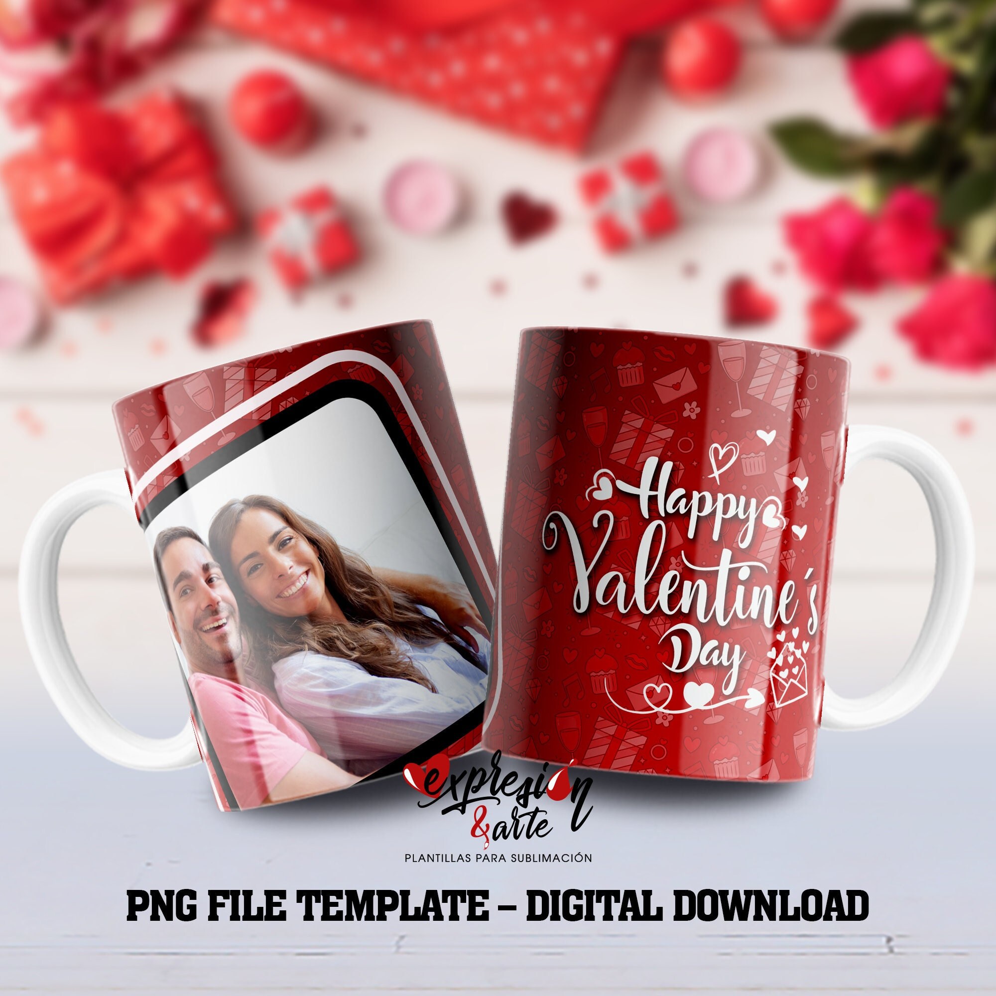 Valentines Day PNG Mug Design Template Valentines Day Mug - Etsy