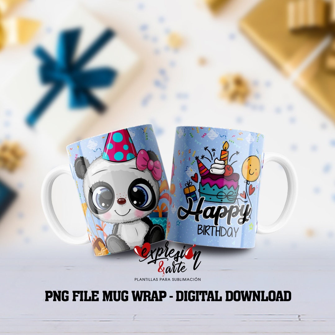 Happy Birthday Mug Template Children's Design for - Etsy
