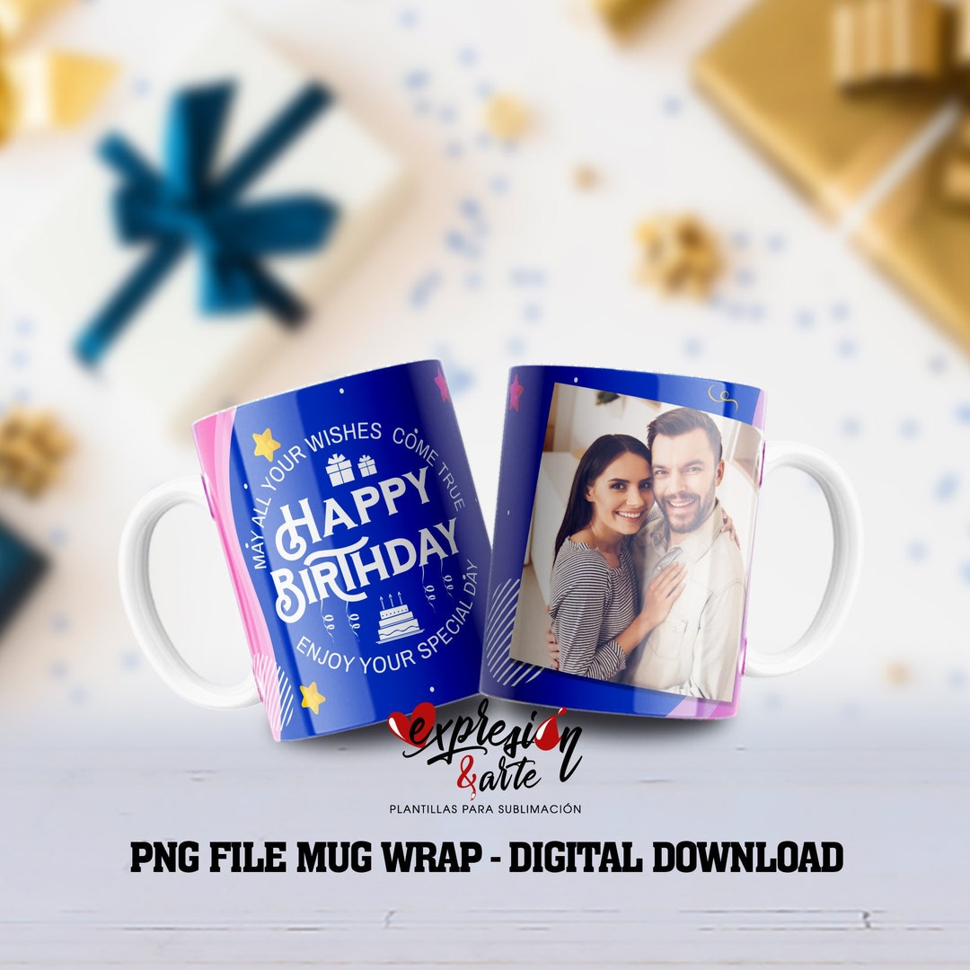 Happy Birthday Mug Template, Birthday Celebration Mug Template, Happy ...