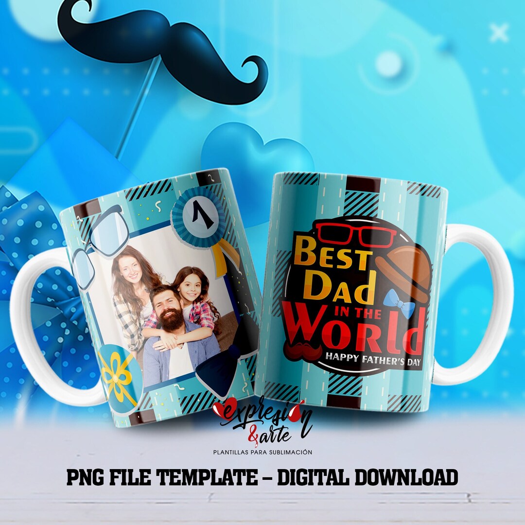 Fathers Day Mug Template Father's Day Gift Idea - Etsy