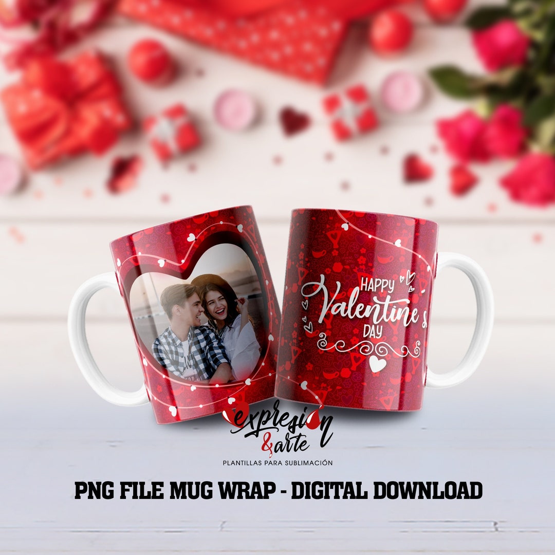 Valentines Day PNG Mug Design Template, Valentines Day Mug Sublimation ...