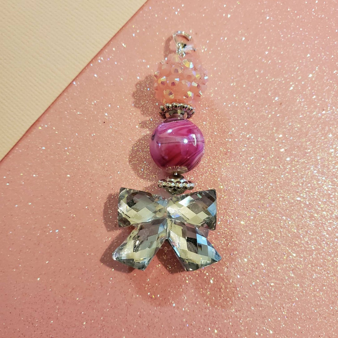 Cute Pink Bow Charm - Etsy