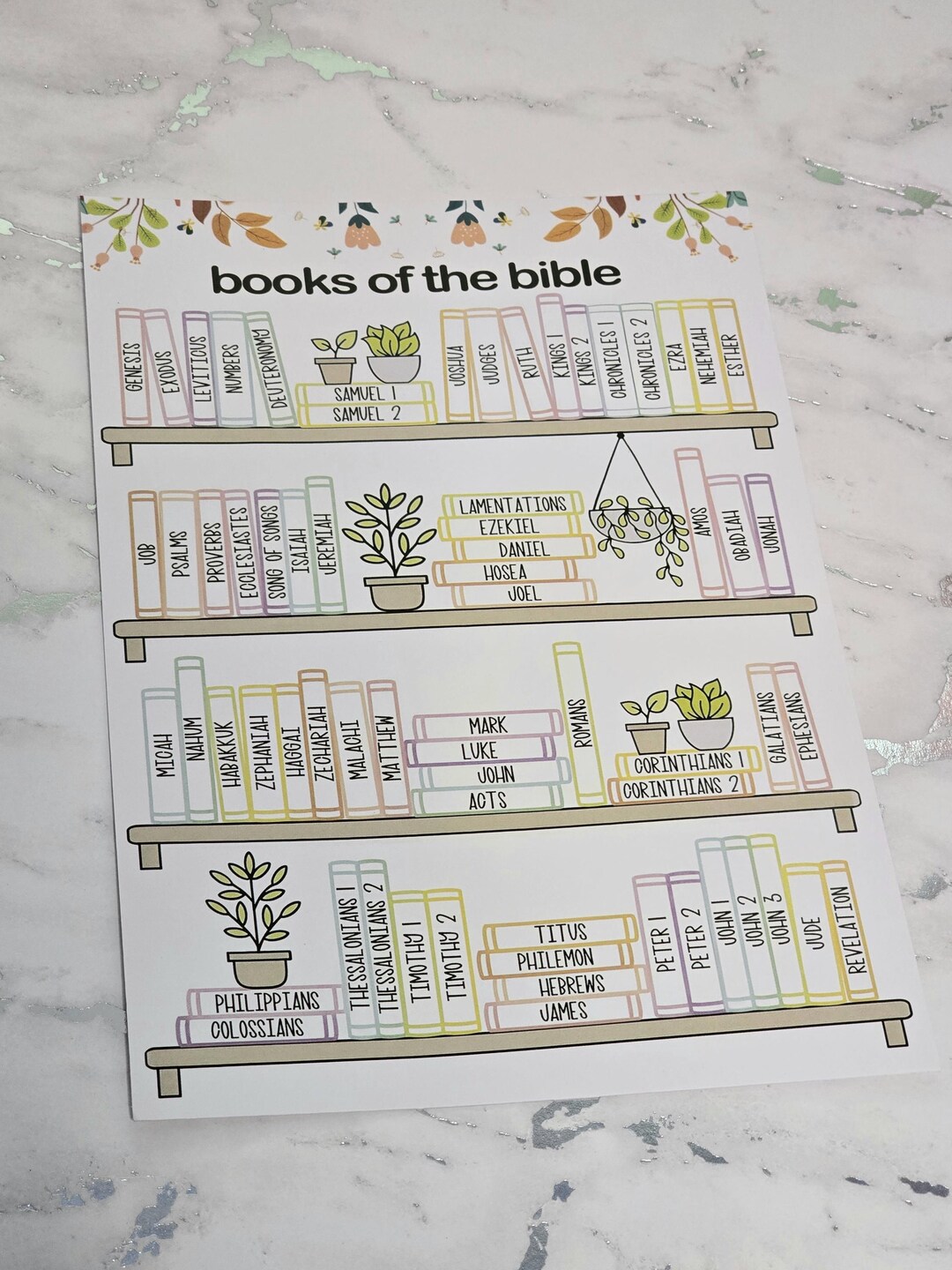 Bible Tracker Book Shelve Plant Themed - Etsy